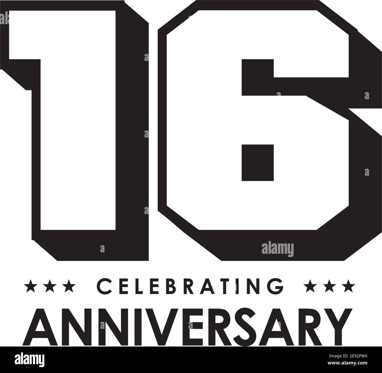 Varsity Font Numbers 16