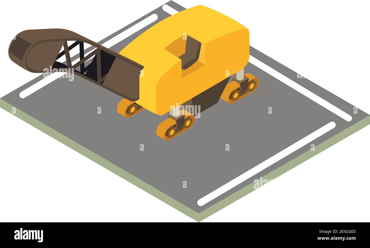 Asphalt milling icon. Isometric illustration of asphalt milling vector ...