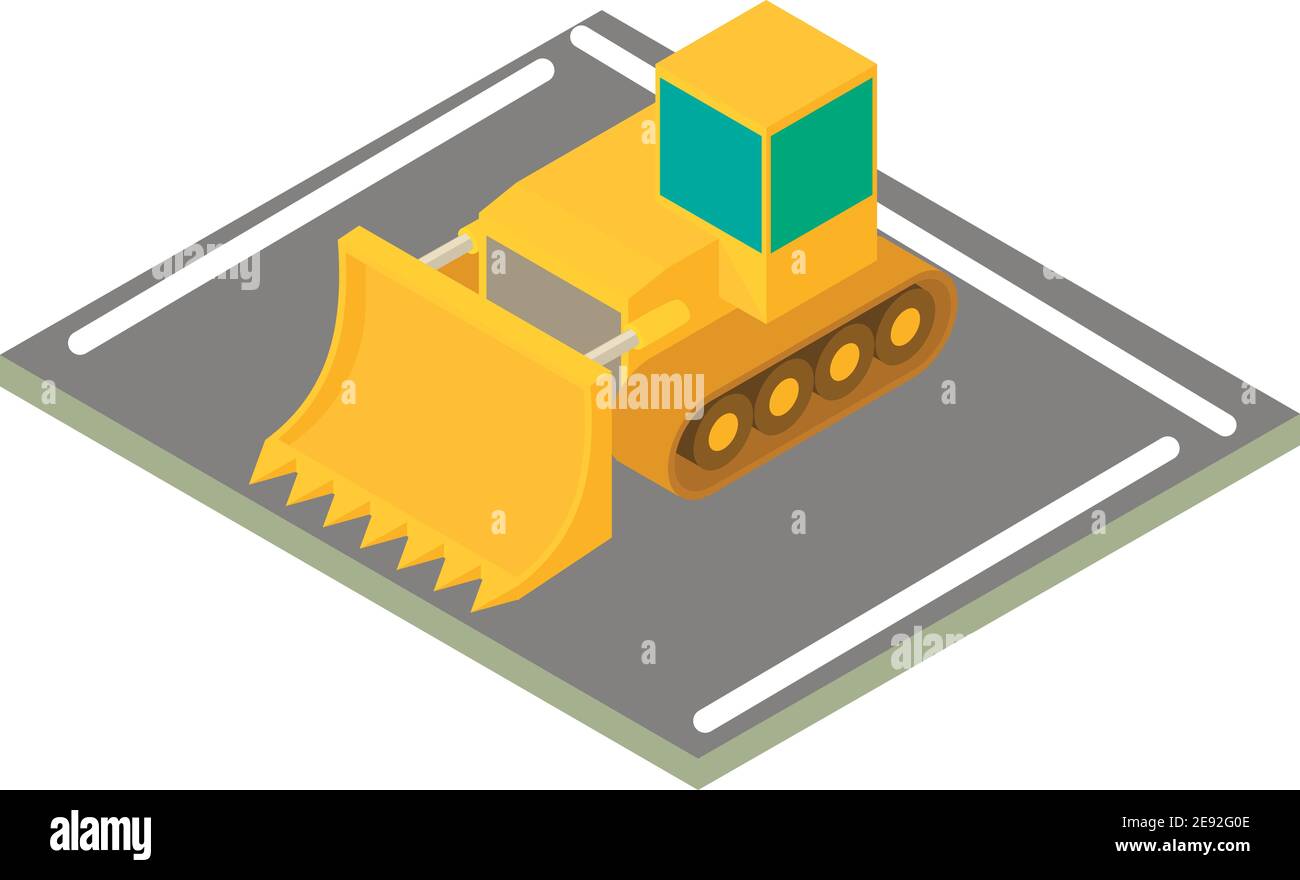 Crawler bulldozer icon. Isometric illustration of crawler bulldozer ...