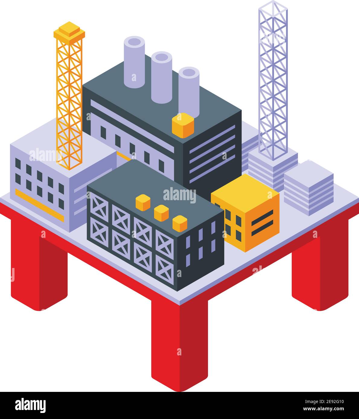 Sea drilling rig oil icon. Isometric of sea drilling rig oil vector ...