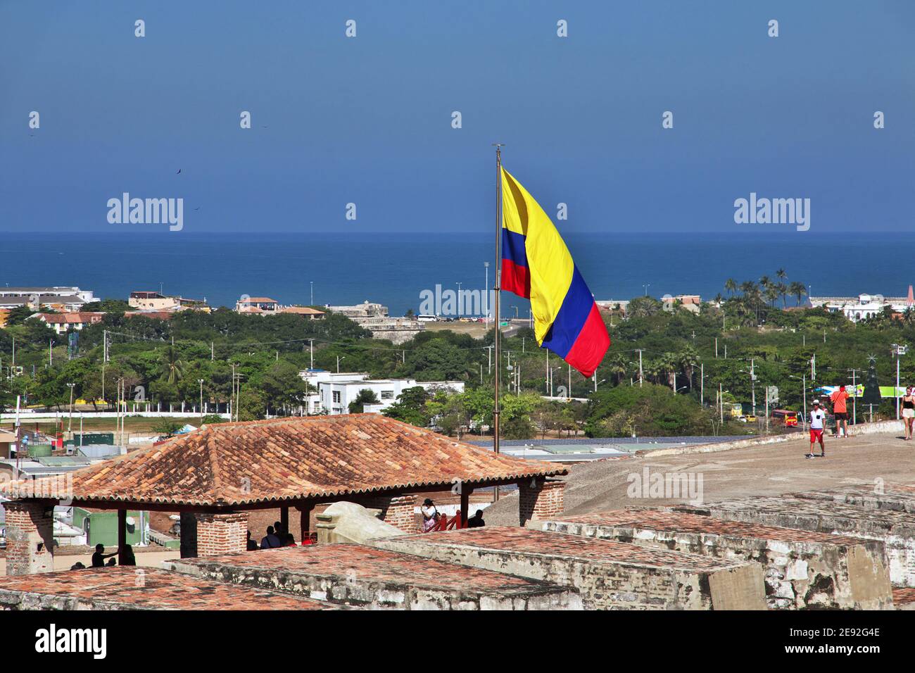 The vintage fortress Castillo de San Felipe in Cartagena, Colombia ...