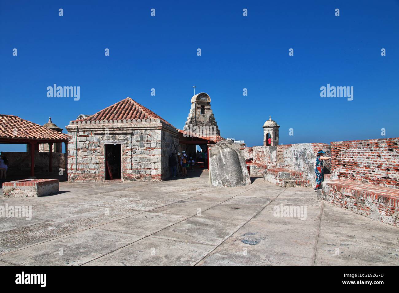 The vintage fortress Castillo de San Felipe in Cartagena, Colombia ...