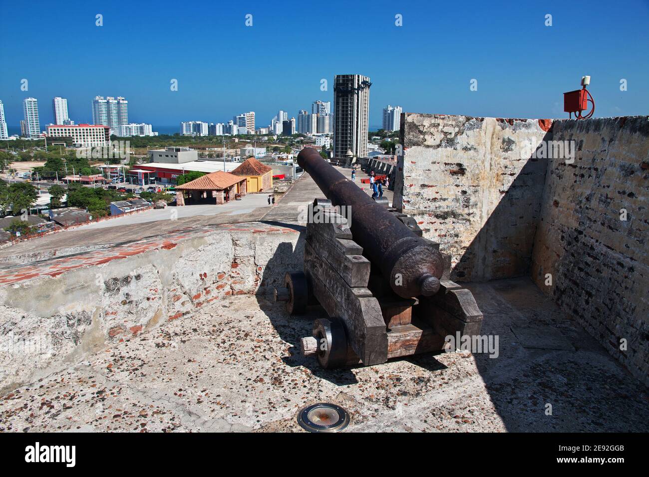 The vintage fortress Castillo de San Felipe in Cartagena, Colombia ...