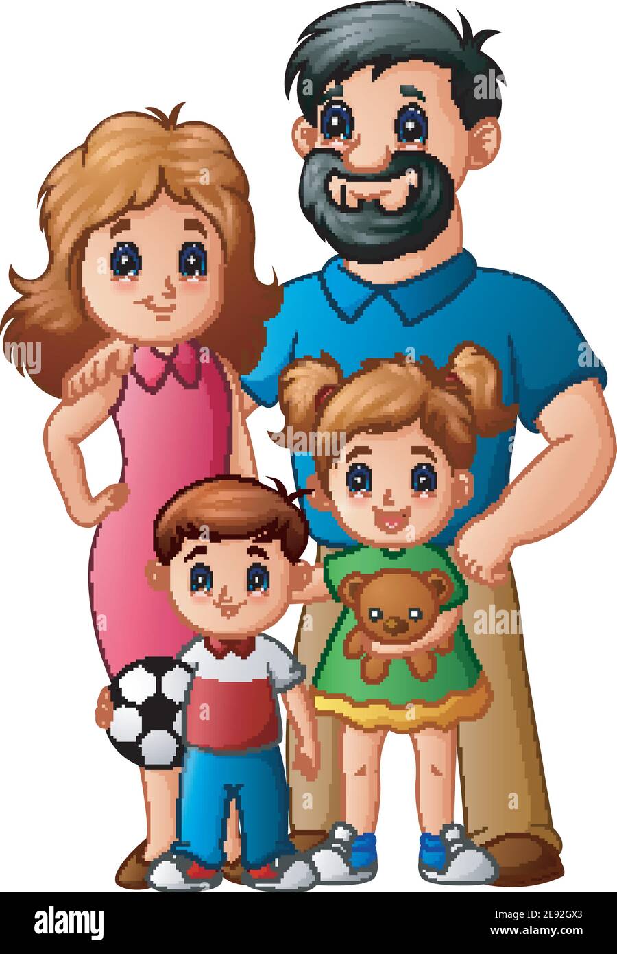 Vector illustration of Happy family cartoon Stock Vector Image & Art ...