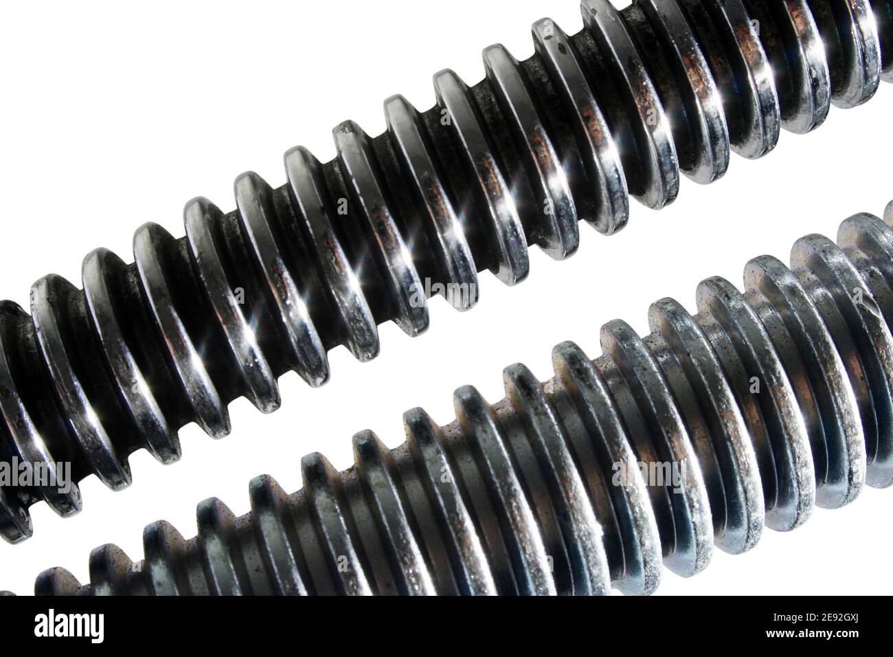 Newly manufactured large screws. Close up Stock Photo - Alamy