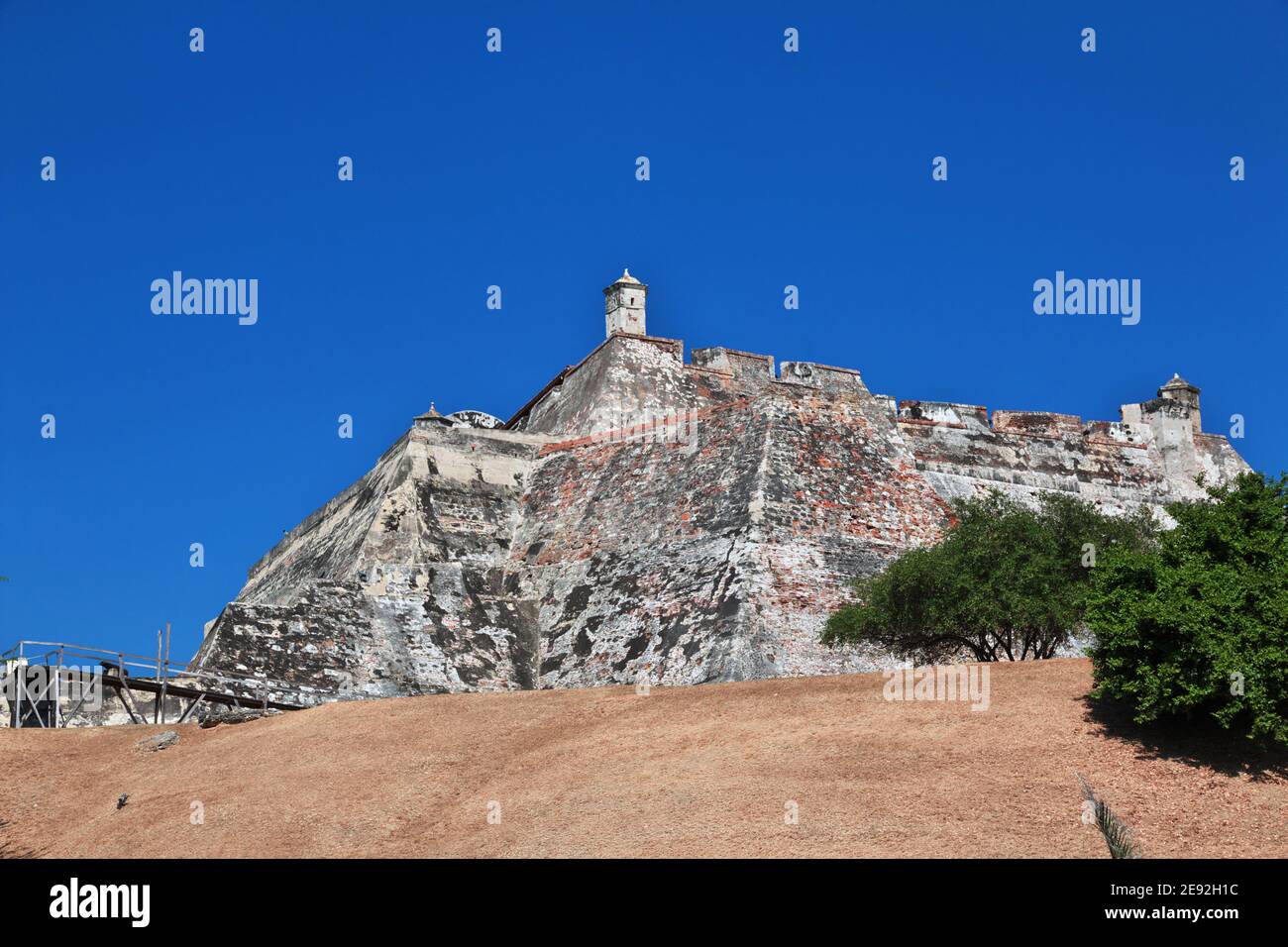 The vintage fortress Castillo de San Felipe in Cartagena, Colombia ...