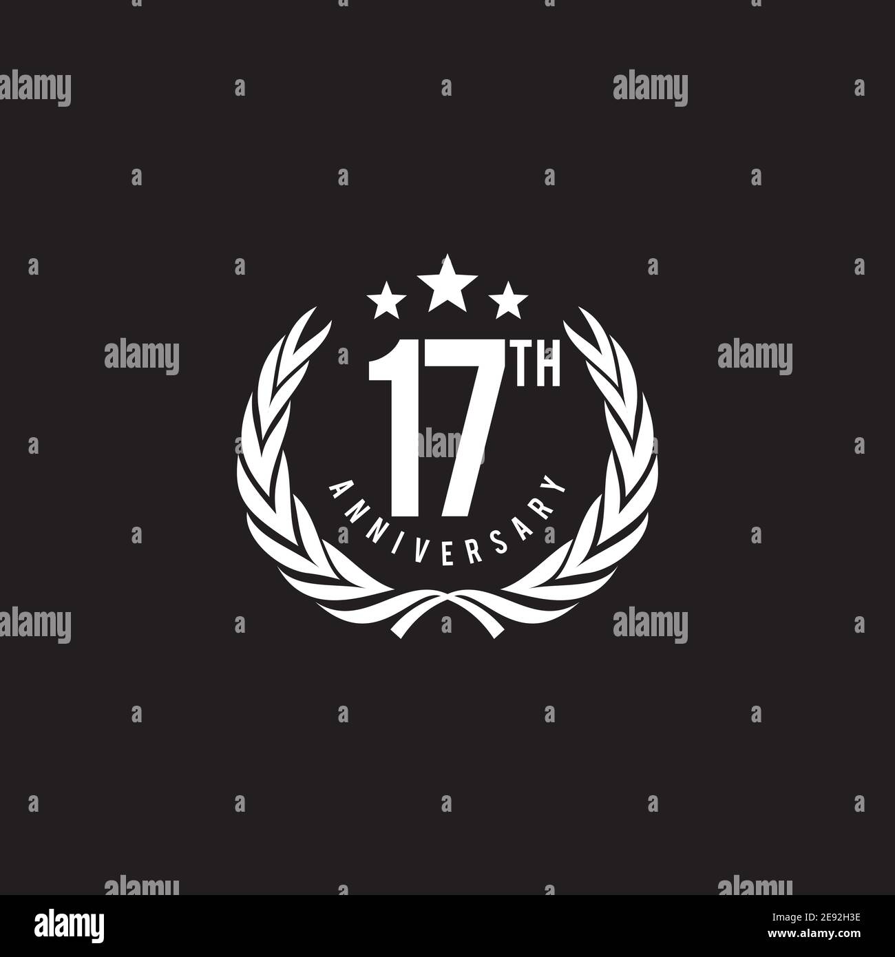 17th year anniversary logo design vector template Stock Vector Image ...