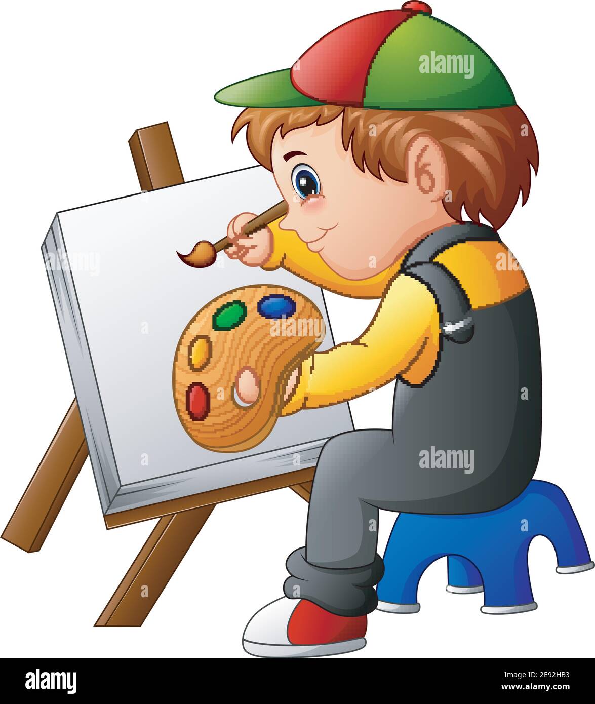 Vector illustration of Cartoon boy painting Stock Vector Image & Art ...