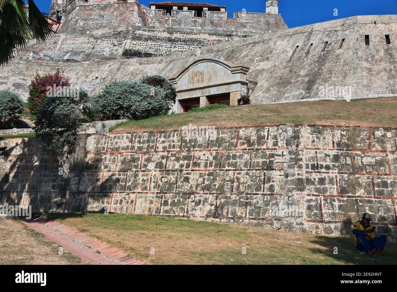 The vintage fortress Castillo de San Felipe in Cartagena, Colombia ...