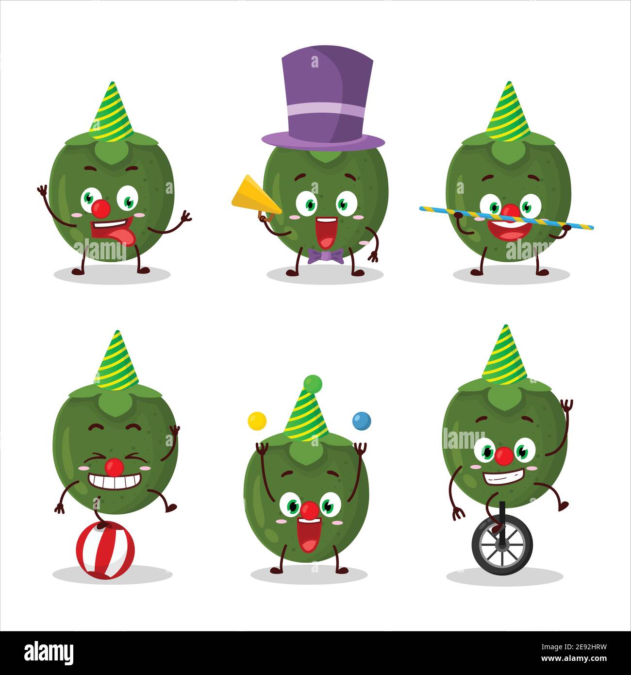 Cartoon character of black sapote with various circus shows. Vector ...