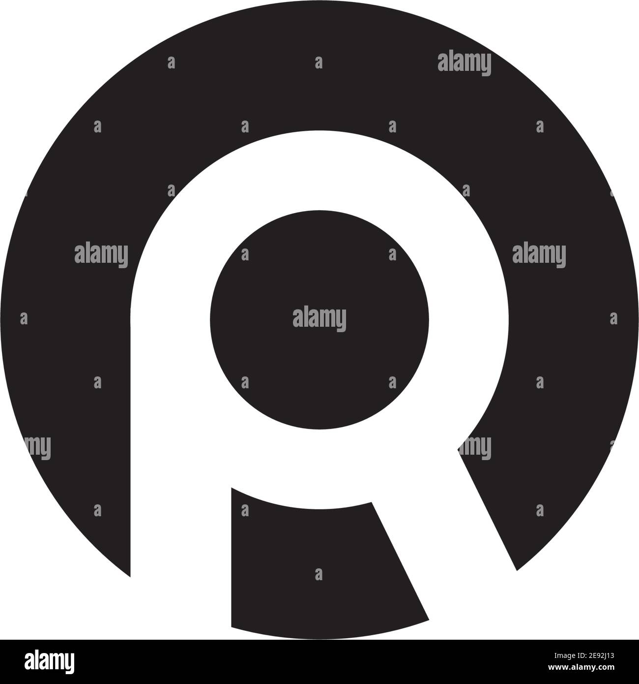 R letter initial logo with simple style design template Stock Vector ...