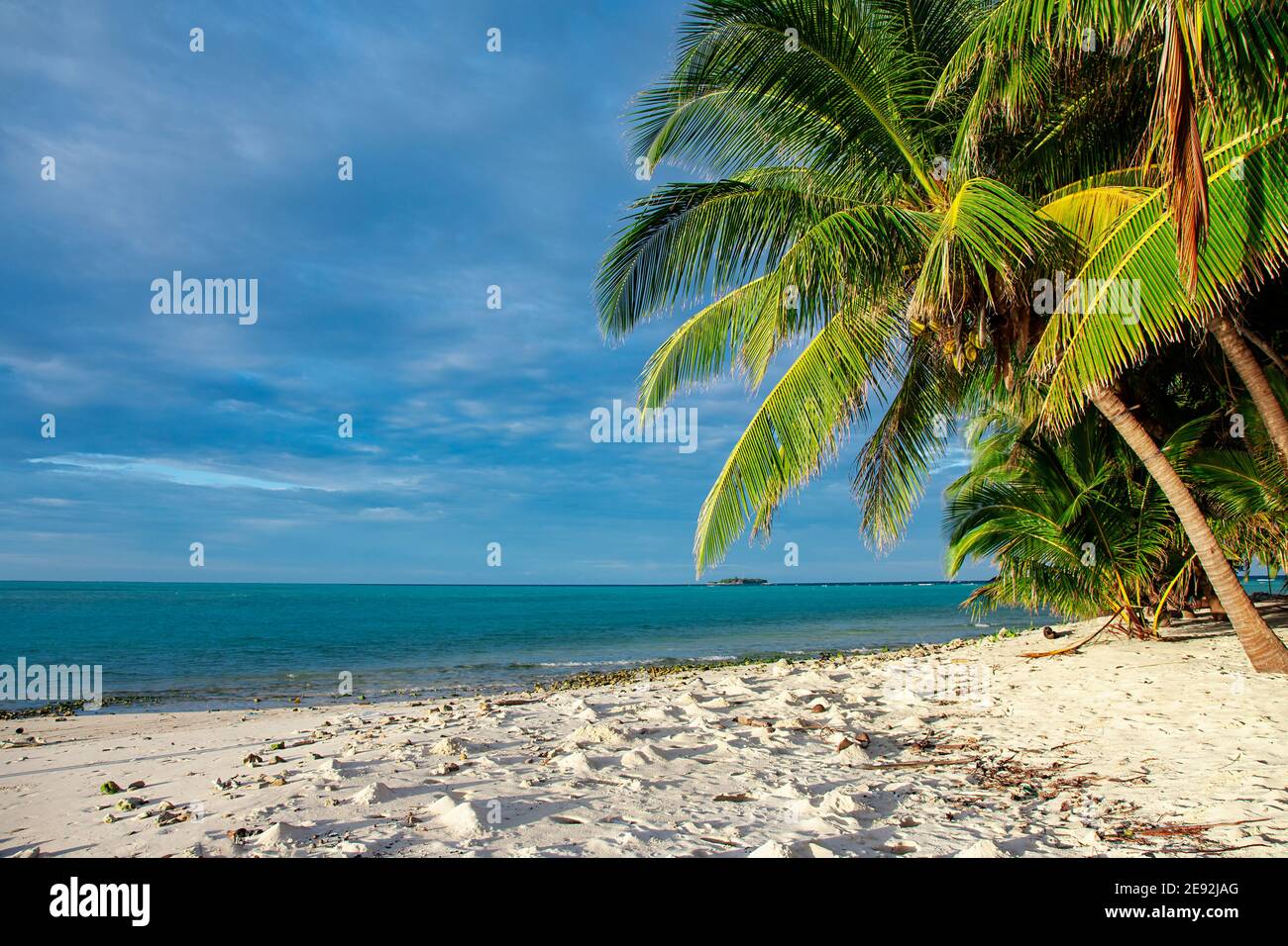 Romantic ocean bay with blue water Stock Photo - Alamy
