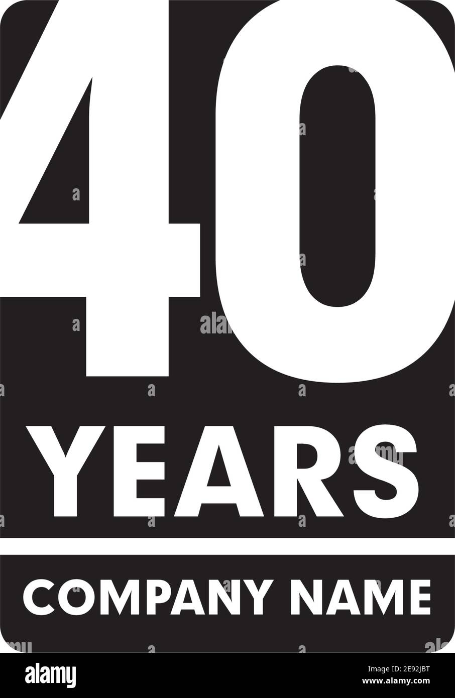 40th year anniversary emblem logo design vector template Stock Vector ...