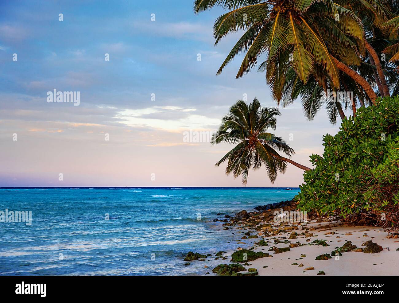Romantic ocean bay with blue water Stock Photo - Alamy