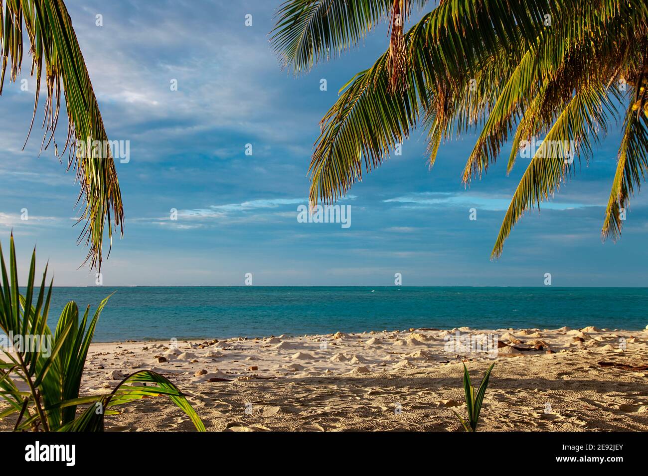 Romantic ocean bay with blue water Stock Photo - Alamy