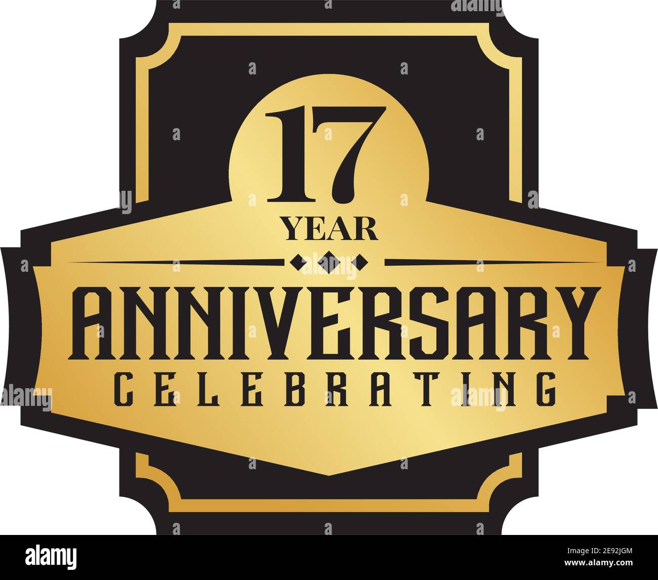 17th year anniversary logo design vector template Stock Vector Image ...