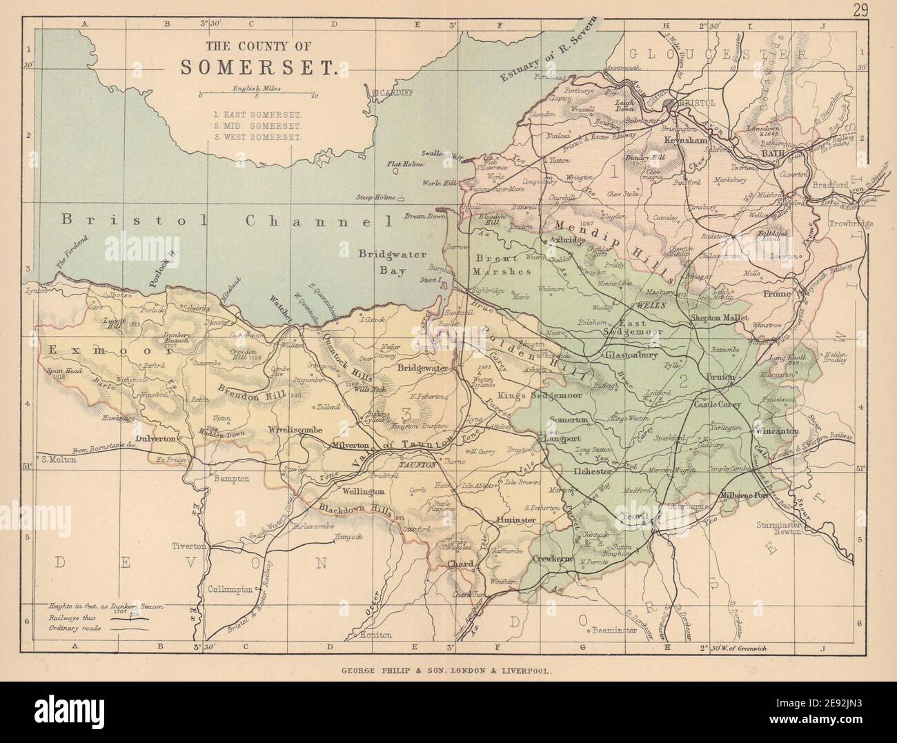 Somerset map hi-res stock photography and images - Alamy