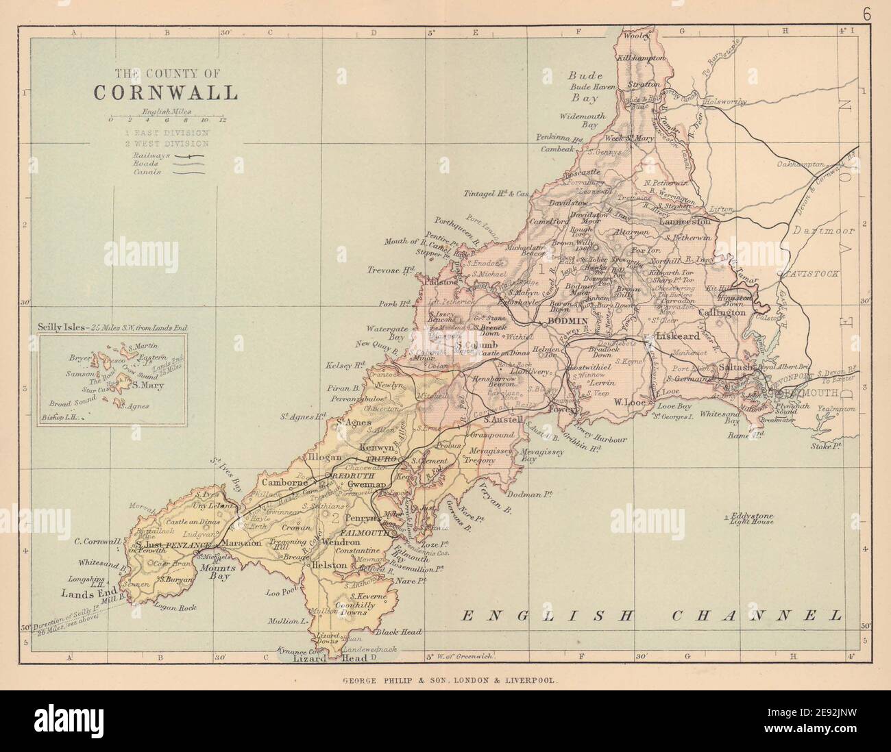 Antique map of cornwall hi-res stock photography and images - Alamy