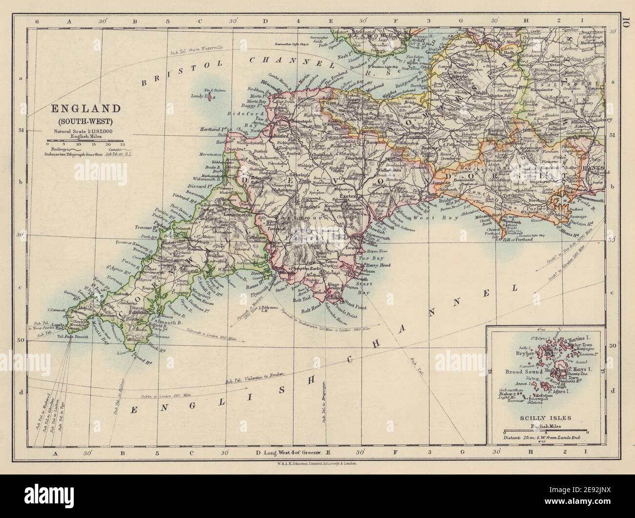 Devon and cornwall map hi-res stock photography and images - Alamy