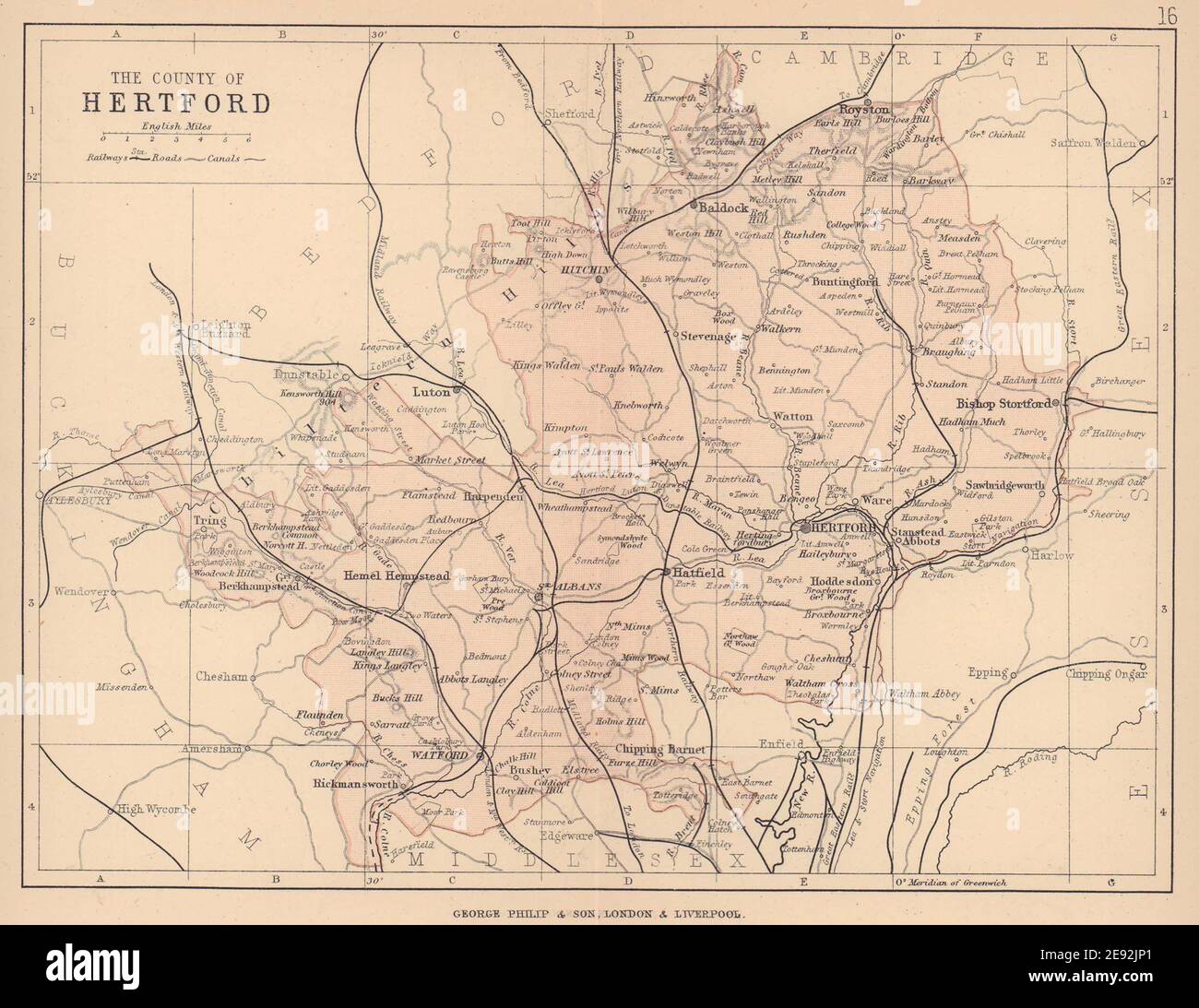 Hertfordshire map hi-res stock photography and images - Alamy
