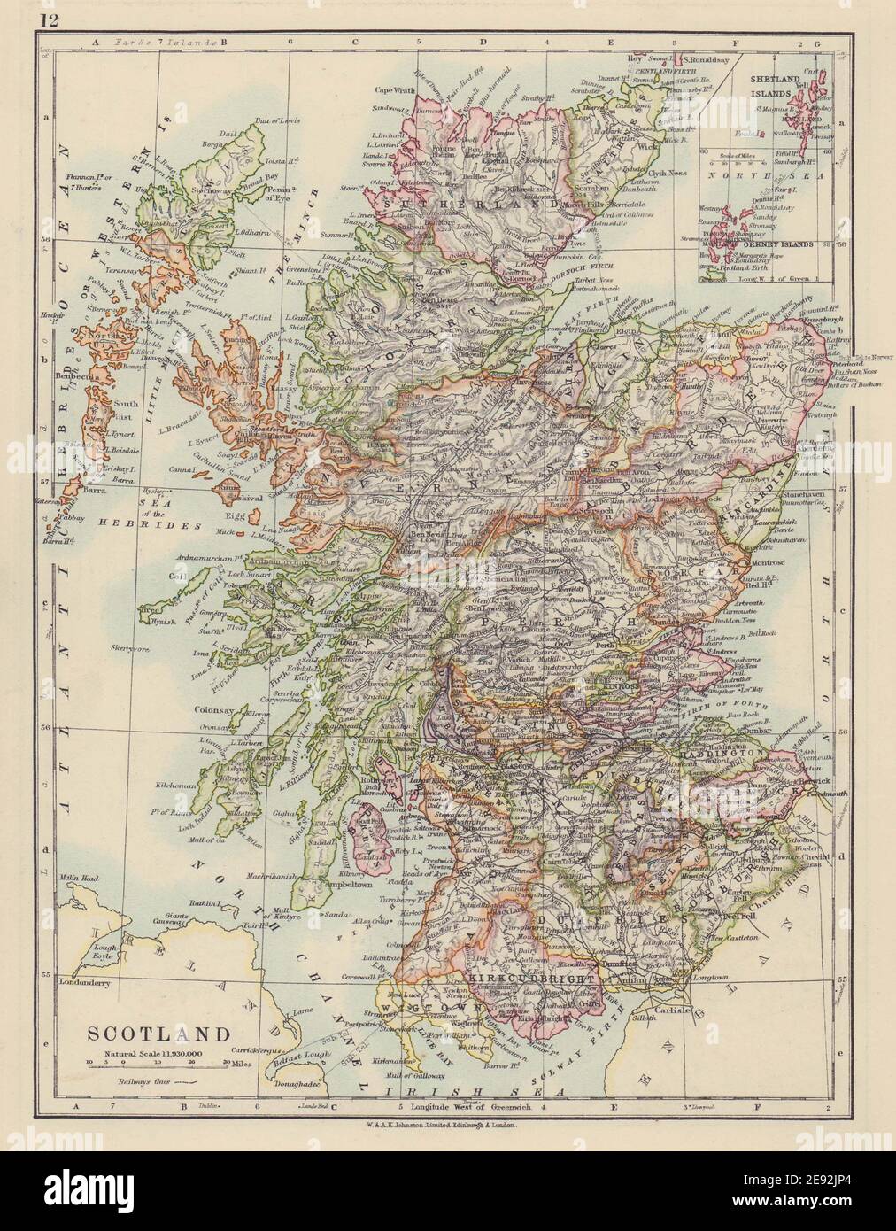 Map of scotland and counties hi-res stock photography and images - Alamy