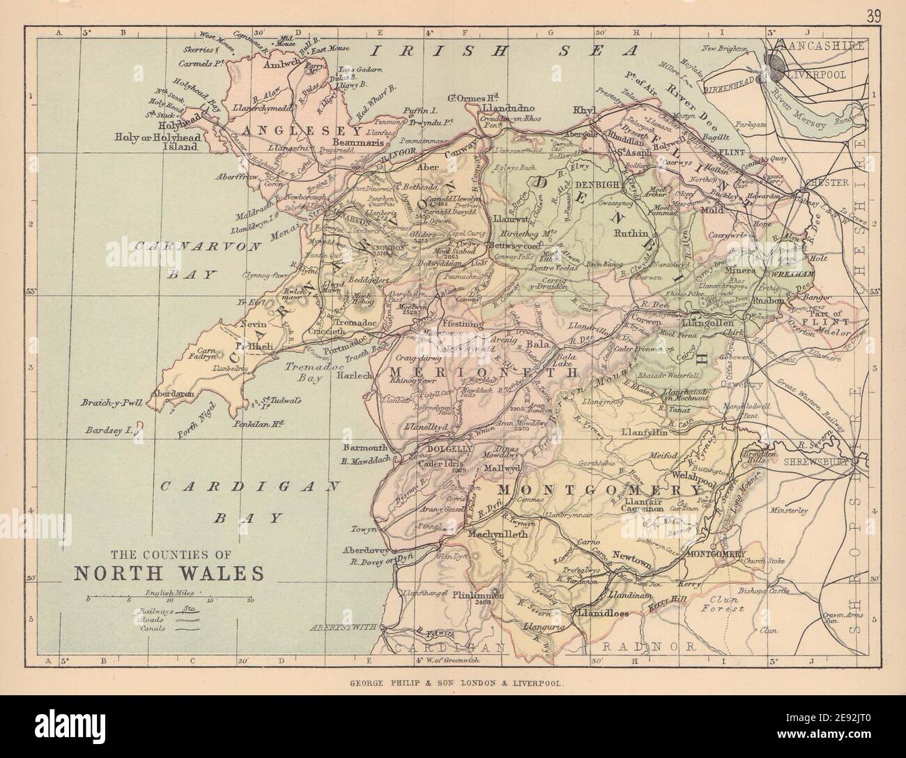 Map of wales counties hi-res stock photography and images - Alamy