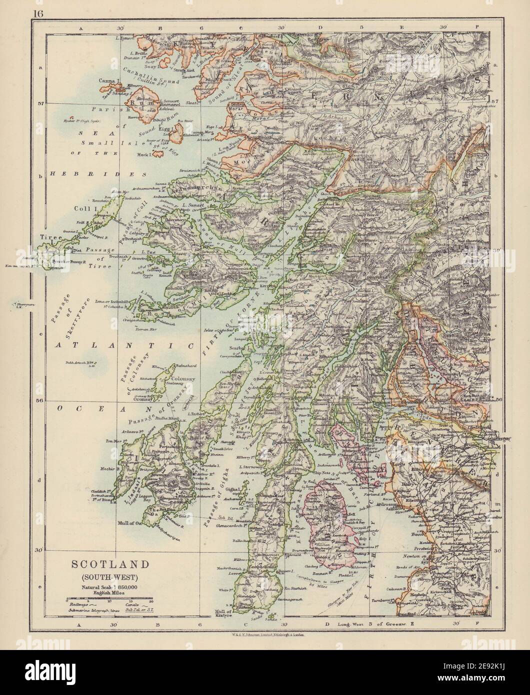 Map of argyllshire hi-res stock photography and images - Alamy