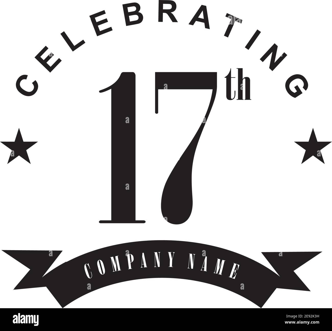 17th year celebrating anniversary emblem logo design vector template ...