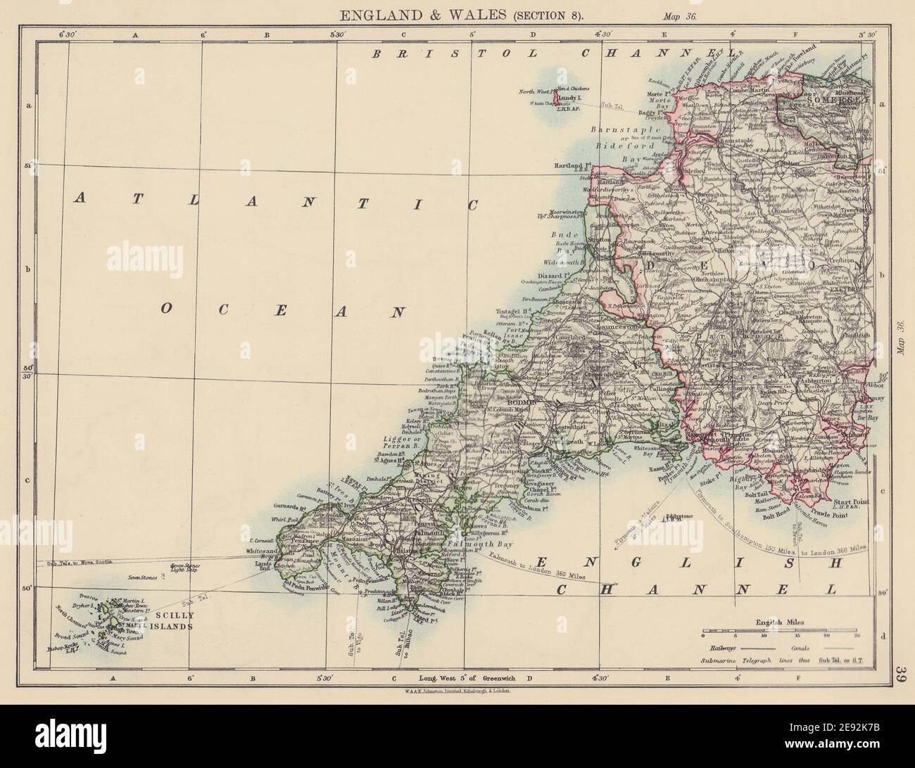 Devon and cornwall map hi-res stock photography and images - Alamy