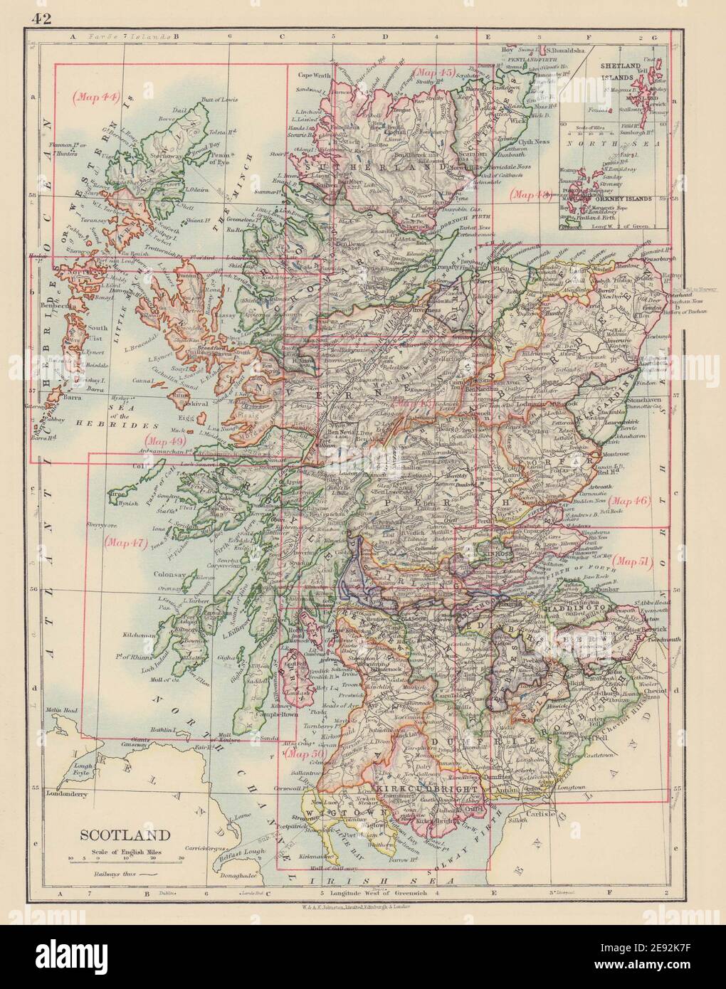 Map of scotland and counties hi-res stock photography and images - Alamy