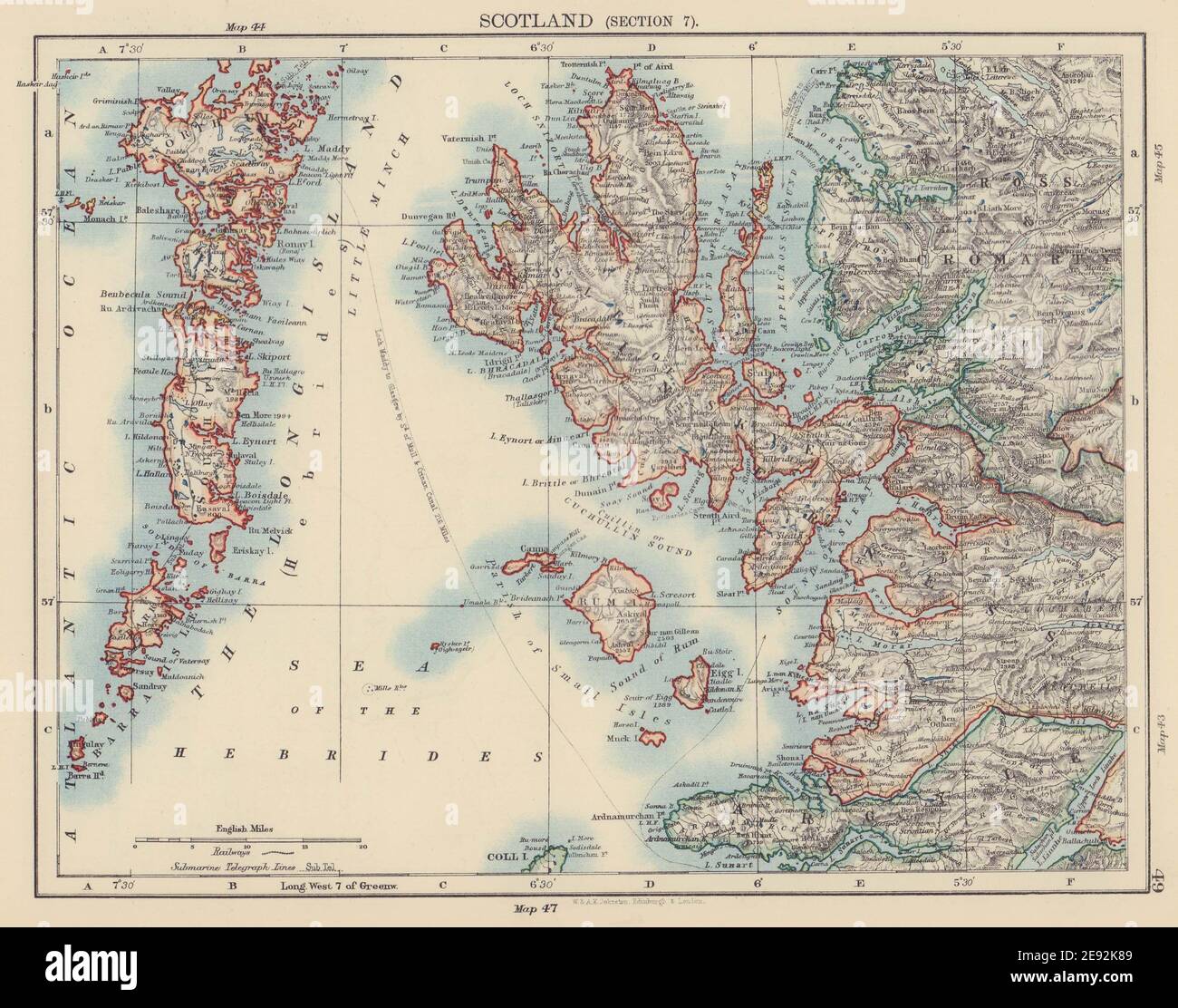 HEBRIDES. Skye North South Uist Barra Rum Inverness-shire. JOHNSTON ...