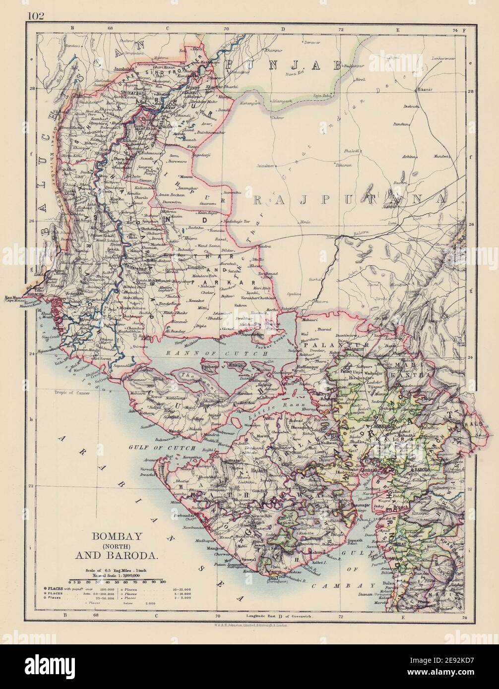 BRITISH INDIA NW Gurajat Sindh. Bombay Mumbai North. Vadodara. railways ...