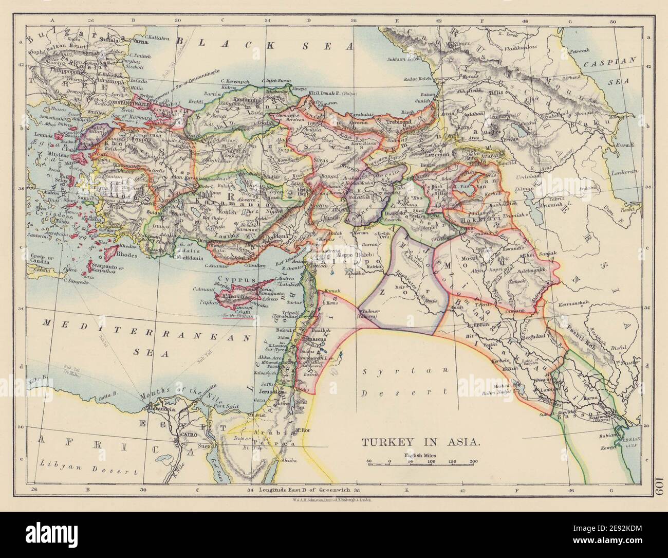OTTOMAN TURKEY IN ASIA. Cyprus Levant Mesopotamia Palestine. JOHNSTON ...