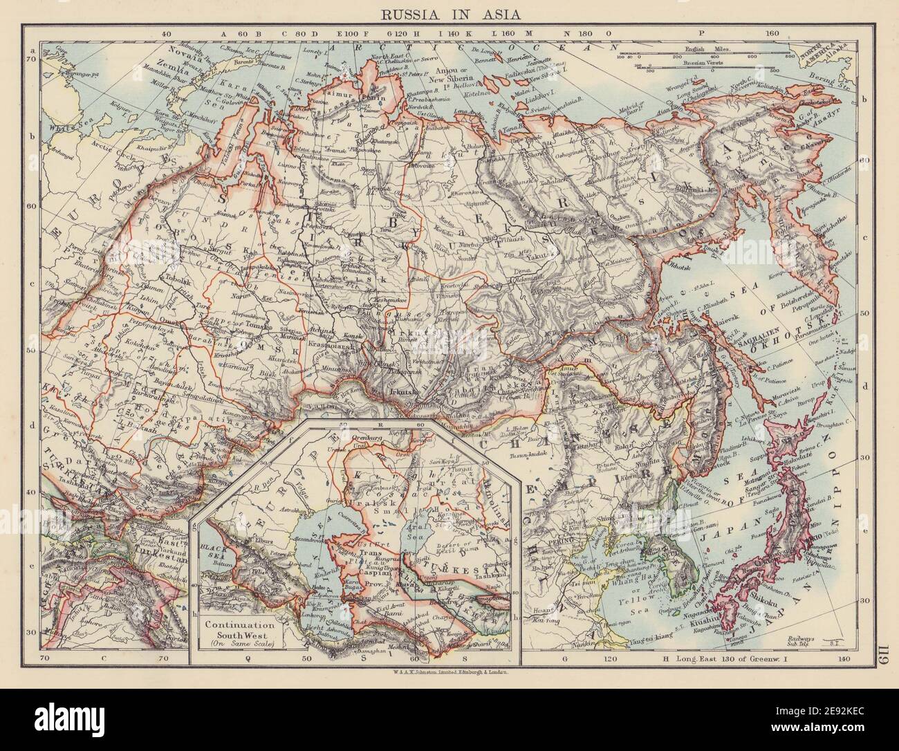 Large Cities And Trans Siberian Railroad Russia 1920
