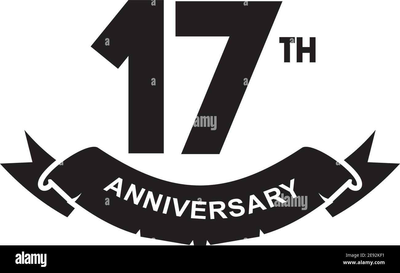 17th year celebrating anniversary emblem logo design vector template ...