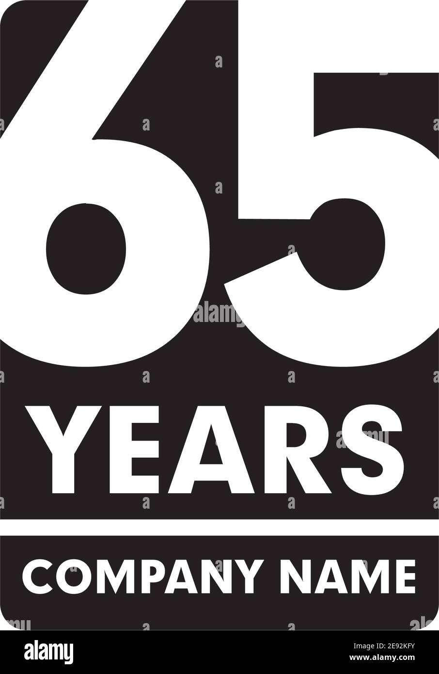 65th year anniversary emblem logo design vector template Stock Vector ...
