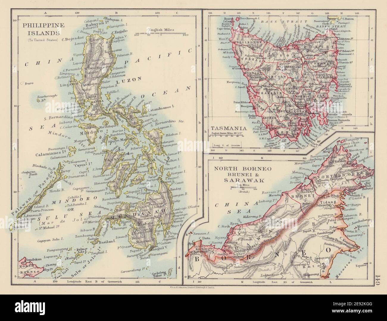 EAST ASIA. American Philippines. Tasmania North Borneo Brunei Sarawak ...