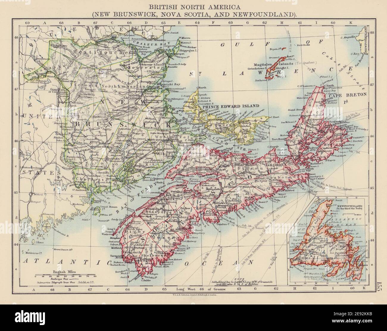 Newfoundland map old hi-res stock photography and images - Alamy