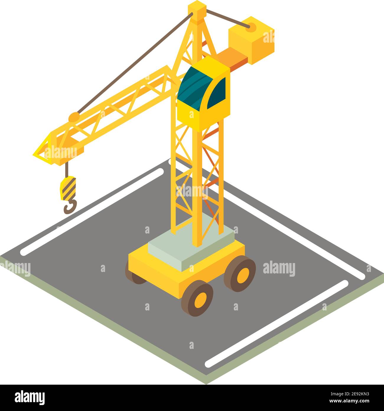 Construction crane icon. Isometric illustration of construction crane ...