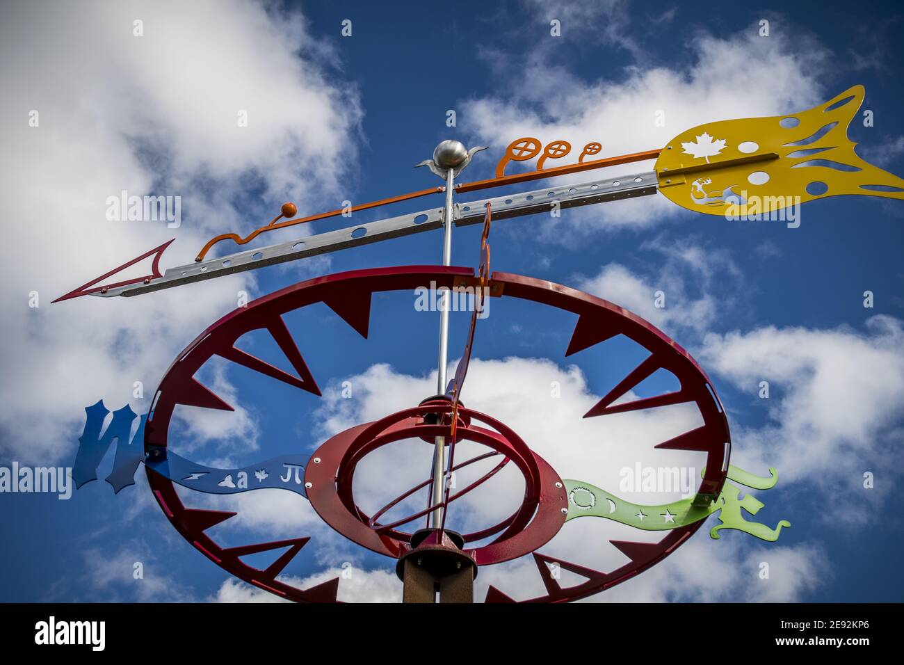 Low angle shot of a weather vane with an arrow for measuring wind ...