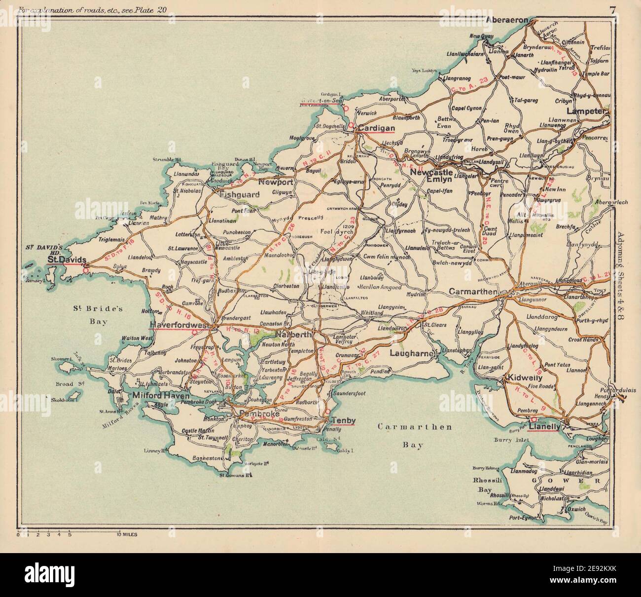 Carmarthen map hi-res stock photography and images - Alamy