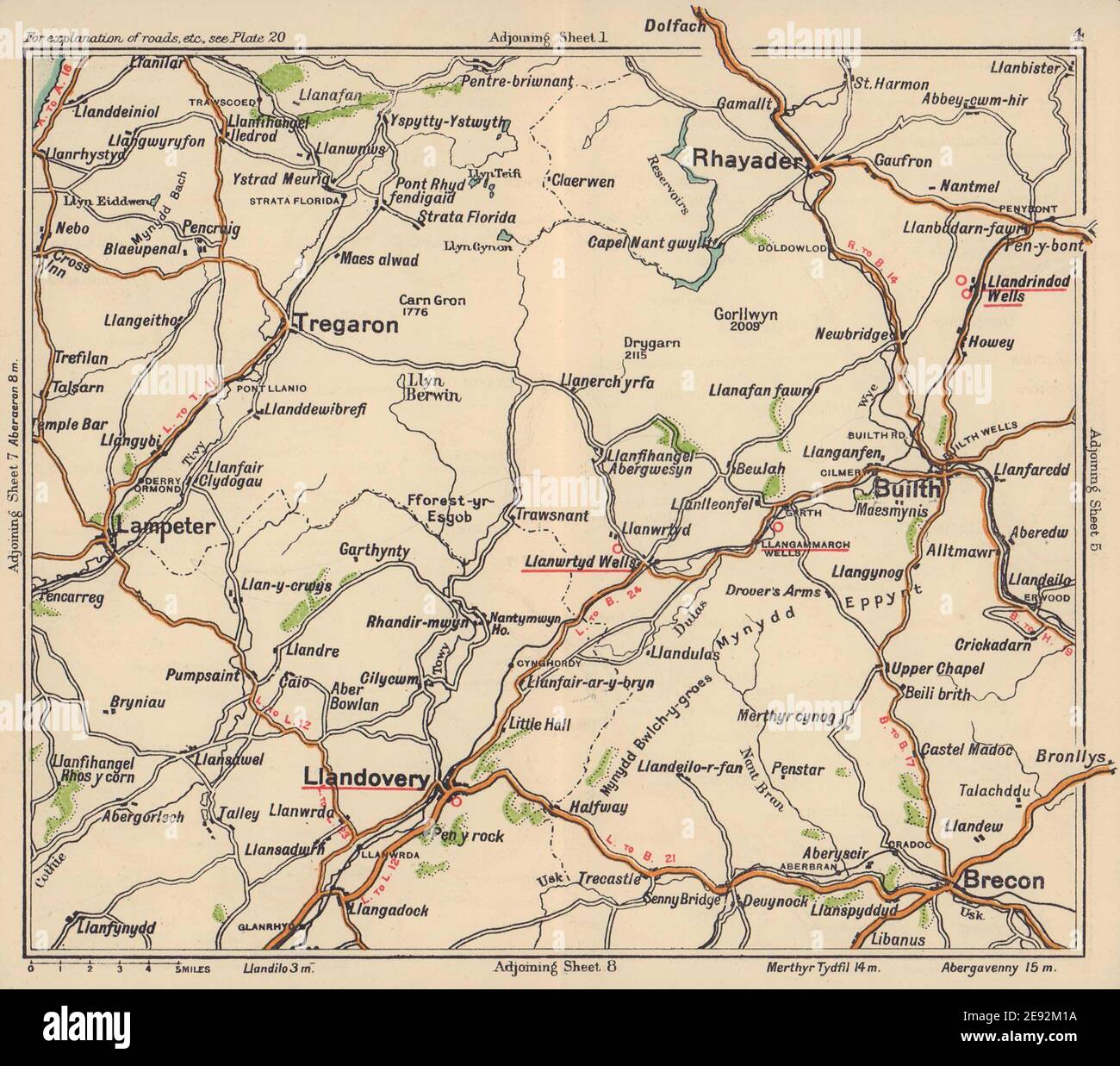 Map of abergavenny hi-res stock photography and images - Alamy