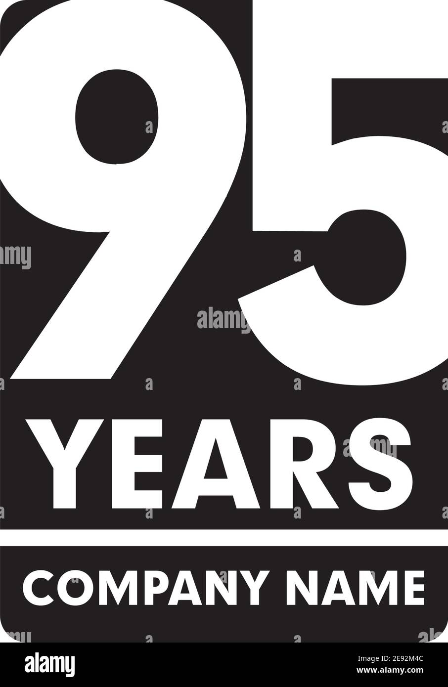 95th year anniversary emblem logo design vector template Stock Vector ...