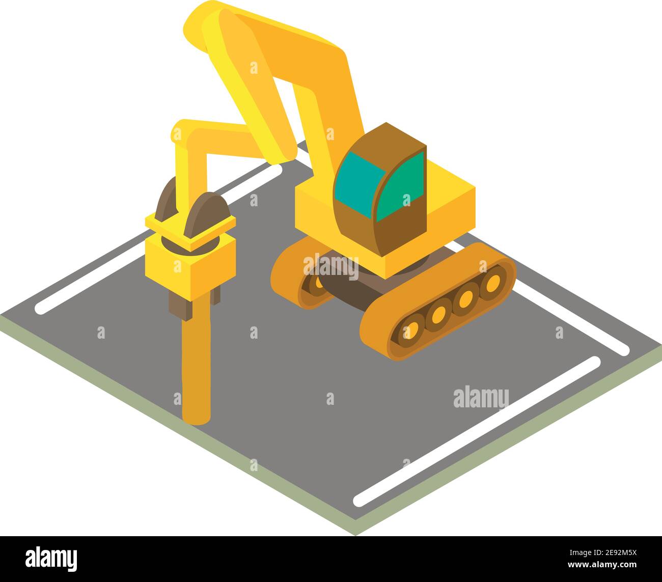 Large jackhammer icon. Isometric illustration of large jackhammer ...