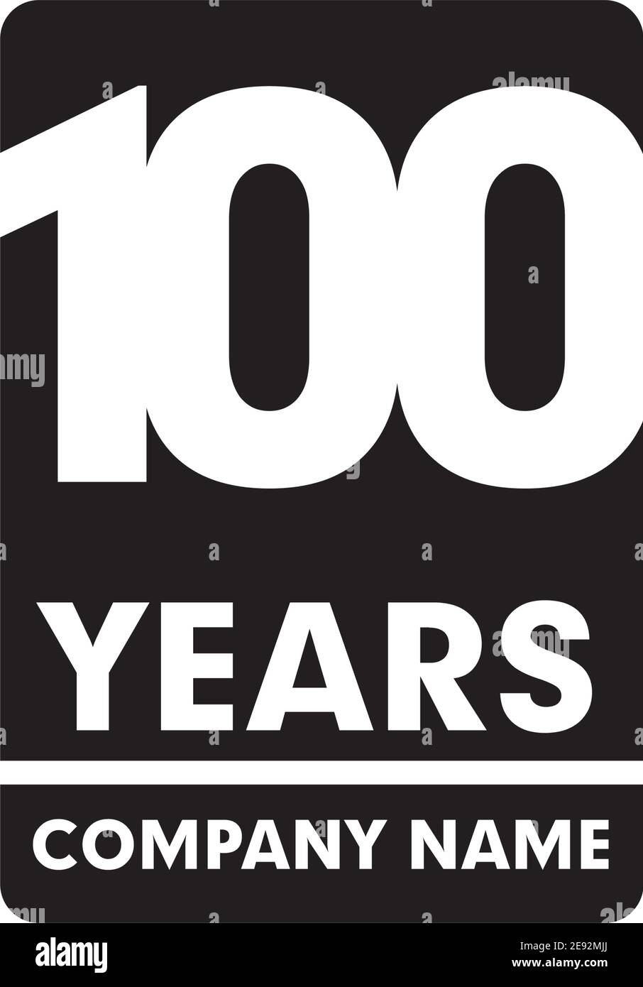 100th year anniversary emblem logo design vector template Stock Vector ...