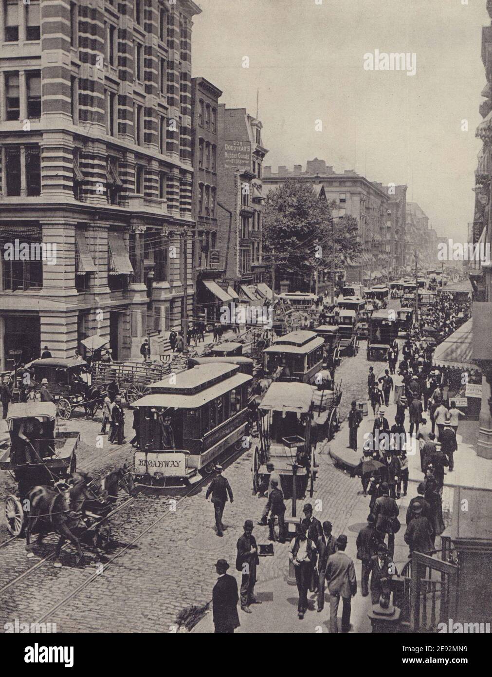 Broadway, New York. STODDARD 1895 old antique vintage print picture ...