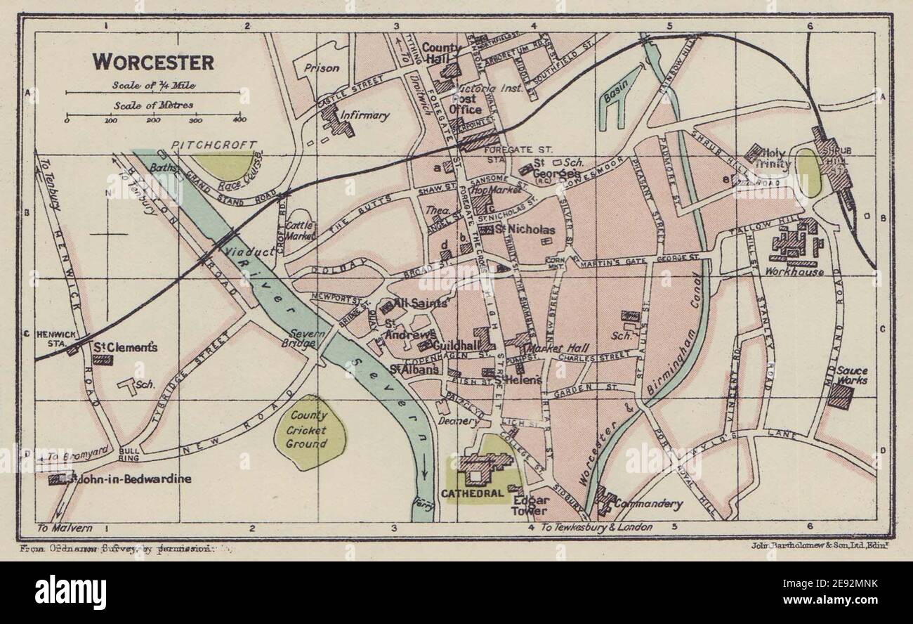 WORCESTER town city plan. Worcestershire 1920 old antique map chart ...