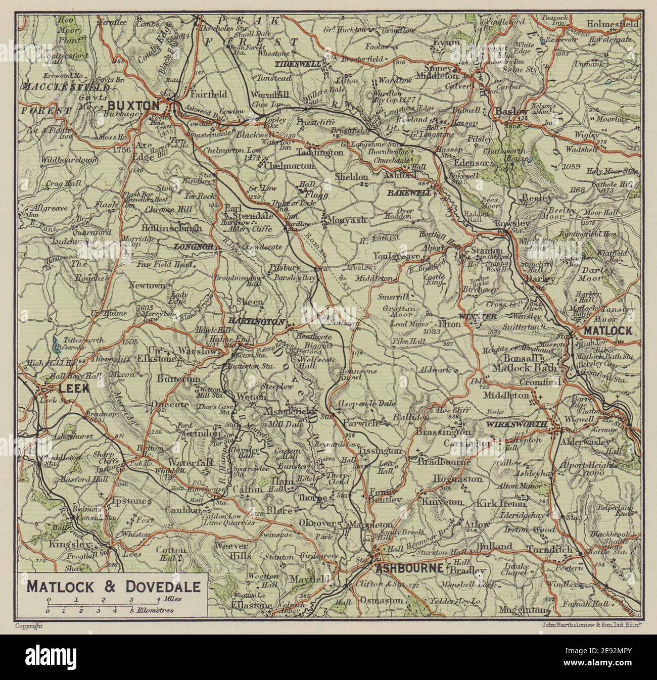 Matlock & Dovedale. Buxton Ashbourne Bakewell. Derbyshire Peak District ...