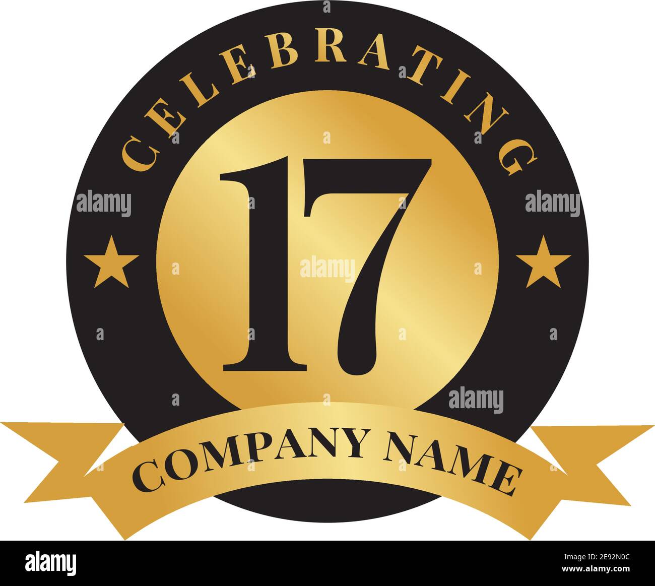 17th year celebrating anniversary emblem logo design vector template ...