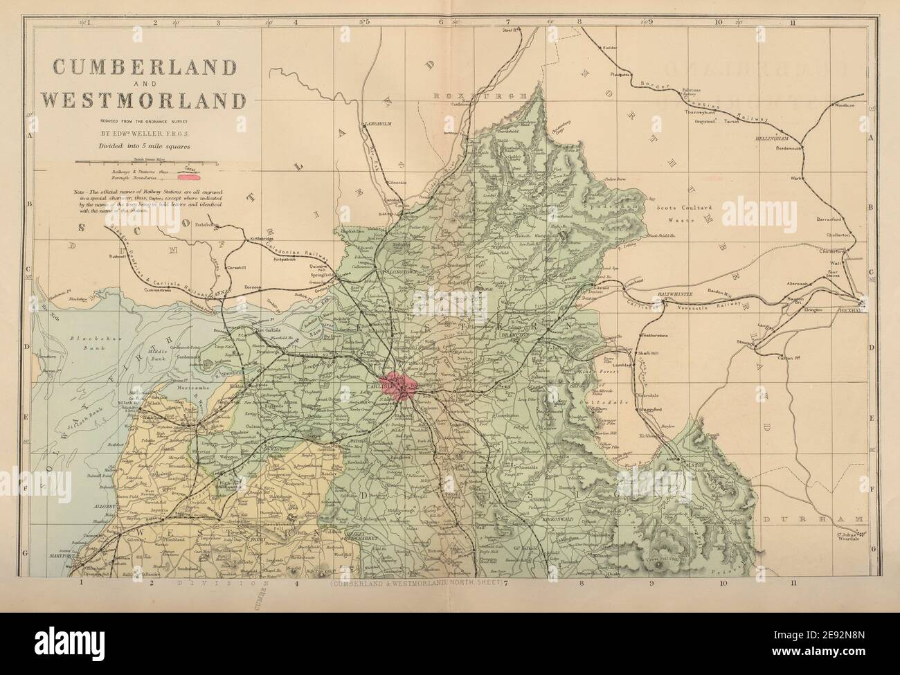 Map of north cumbria hi-res stock photography and images - Alamy